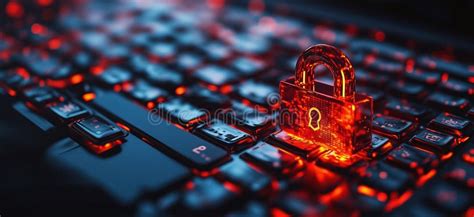 Digital Security Lock Glowing On Keyboard Representing Cybersecurity And Data Protection Copy