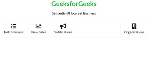 semantic ui icon set business geeksforgeeks