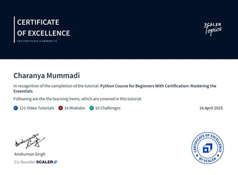 Scaleracademy Python Certification Learningjourney Programming Charanya Mummadi