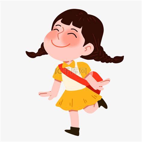 开学季开心上学小女孩素材图片免费下载 千库网