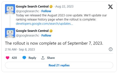 Google Completes Rollout Of August 2023 Core Update Prime One Community