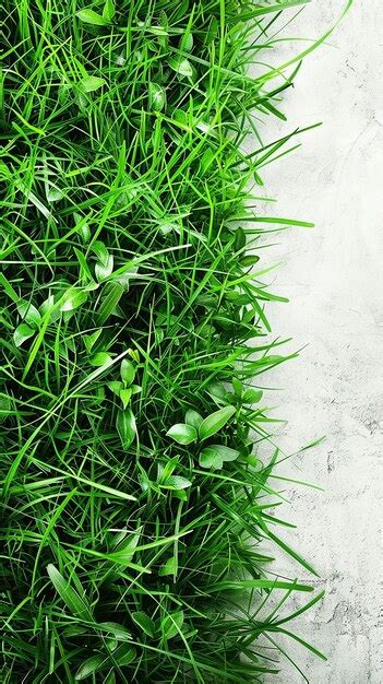 Fresh Green Grass Border Premium Ai Generated Image