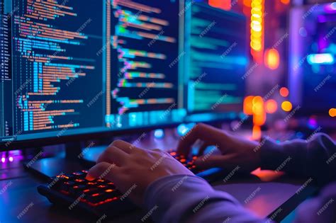 Premium Photo Computer Programmer Coding With Ai On Modern Computer