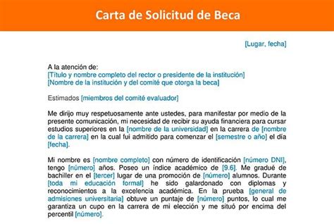 Carta De Explicación De Motivos Para Solicitar Beca Carta Creativa
