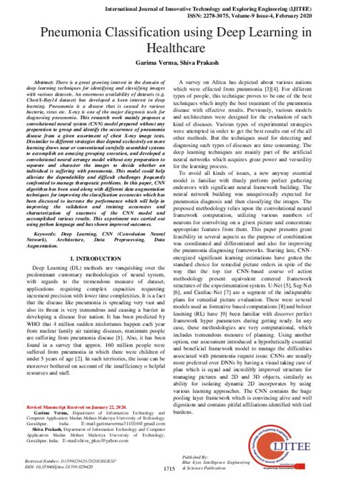 Pdf Pneumonia Classification Using Deep Learning In Healthcare