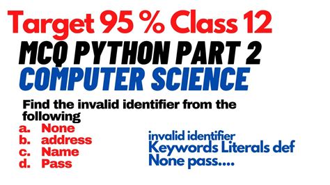 Python Class 12 Chapter 1 Mcq Python Revision Tour Mcq Python For Class 12 Computer