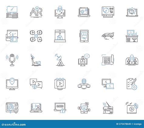 Telecom Assembly Line Icons Collection Supply Chain Manufacturing Production Quality Control