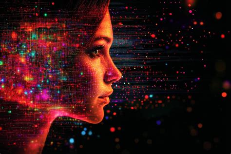 Neuro Feedback Synapse Matrix Brainwave Signal Cortical Relay And Quantum Network Womans Face