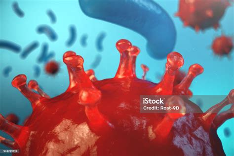 3d 그림 병원 성 바이러스 호스트 유기 체에 감염을 일으키는 바이러스 성 질병 전염병입니다 바이러스 추상적인 배경입니다 바이러스 박테리아 세포 감염 유기 체입니다