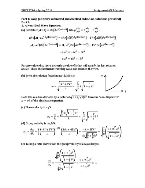 assignment 5 solutions phys 2214 spring 2017 assignment 5