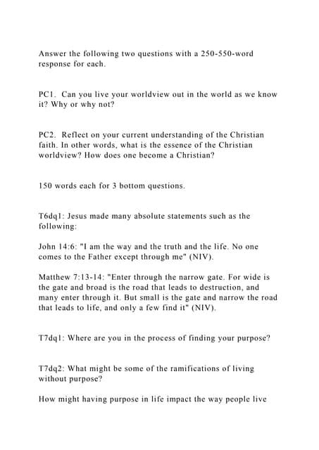 Answer The Following Two Questions With A 250 550 Word Response For Docx