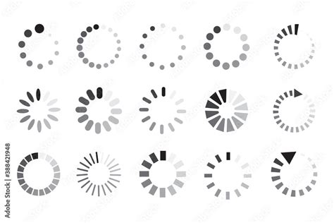 Vector Bootloader Icons Buffering Circular Signs Website Loading