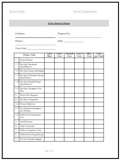 Project Budget Templates 10 Free Printable Word Excel PDF Budget Template Budgeting