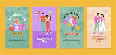 발렌타인 데이 축하 인스 타 그램 스토리 모음 무료 벡터