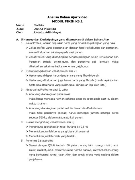 Analisa Bahan Ajar Fikih Kb 1 Pdf