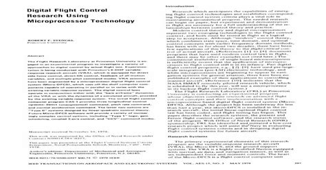 Pdf Digital Flight Control Research Using Microprocessor · The Evaluation Pilots Station