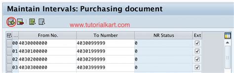 sap mm define number ranges for purchase order po