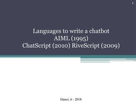 Survey On Script Based Languages To Write A Chatbot Pptx Programming Languages Computing