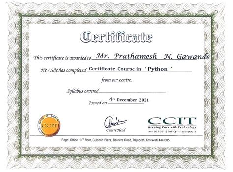 Pythonprogramming Ccit Prathamesh Gawande