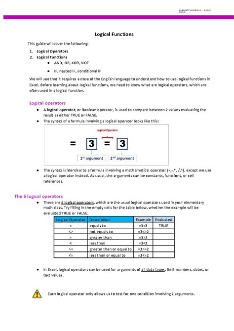 M3 T9 Logical Functions Updated Logical Functions This Guide Will