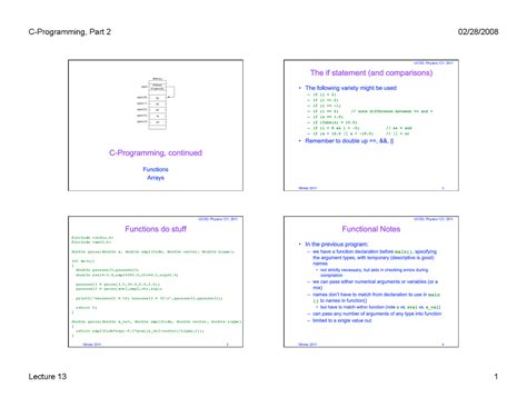 experimental techniques lecture 13 c programming winter 2011 physics