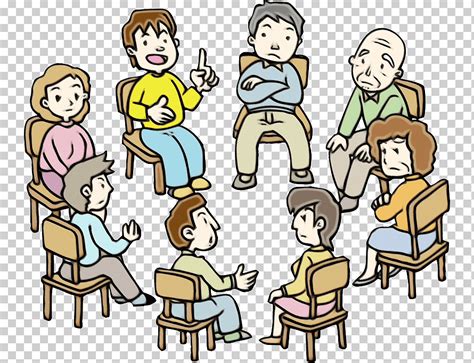 การแบ่งปันการ์ตูนคนในกลุ่มสังคม สีน้ำ สี หมึกเปียก การสนทนา ทีม ครอบครัว เฟอร์นิเจอร์ Png