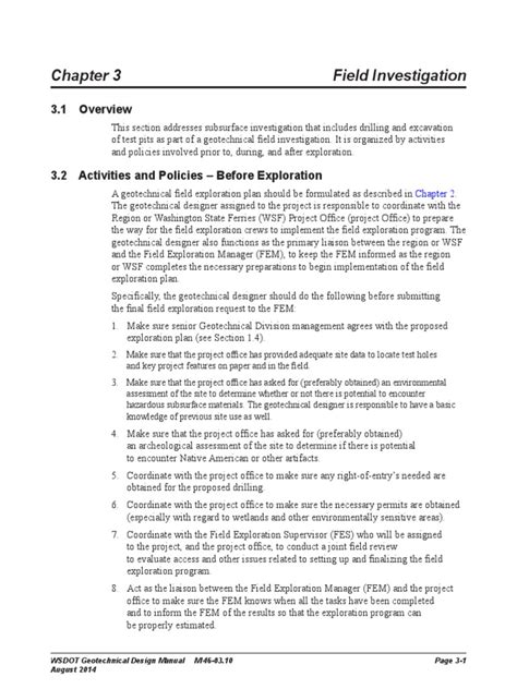 Procedures And Considerations For Conducting A Thorough Geotechnical Field Investigation Pdf