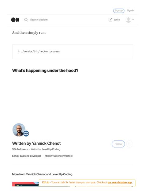 12ft Upgrade Your Project To Php 82 With Rector By Yannick Chenot Level Up Coding Pdf