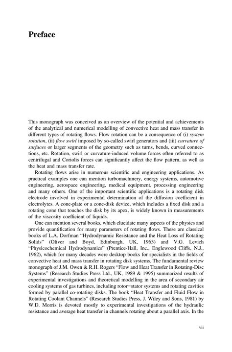 Pdf Modelling Of Convective Heat And Mass Transfer In Rotating Flows