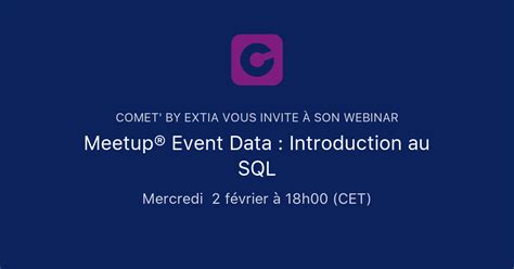 meetup® event data introduction au sql les communautés métiers by extia