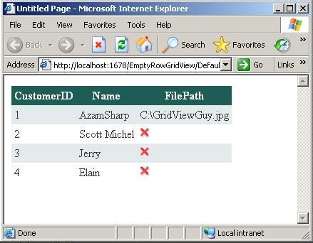 Dealing With GridView Empty Cells