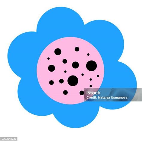 밝은 파란색 꽃 봄과 여름을 테마로 합니다 계절 관상용 식물 엽서 포스터 명함 초대장 장식 멋진 장식품 흰색 배경에 격리 된 하나의 아이콘입니다 0명에 대한 스톡 벡터 아트