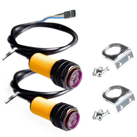 Amazon co jp WWZMDiB 個 E D NK 赤外線光電スイッチ 障害物回避センサー モジュール 検出 近接反射モジュール L字型ブラケット付き Arduino