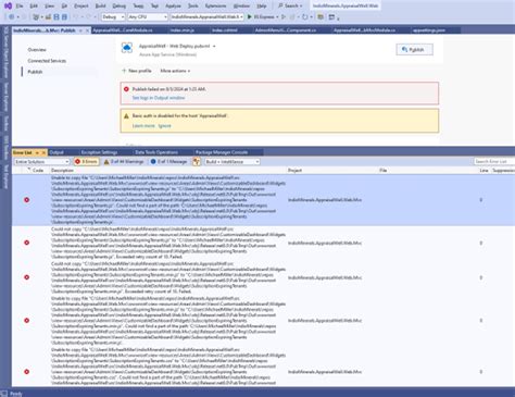 New Net Core Mvcjquery Project Azure Deployment Compile Error 12110