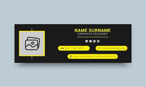 이메일 서명 개인 및 소셜 웹 배너 템플릿 프리미엄 벡터