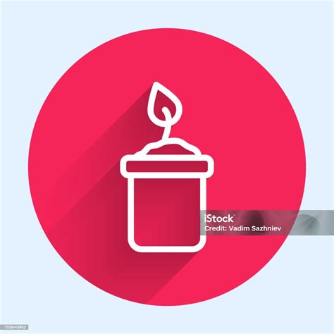 긴 그림자로 격리 된 병 아이콘의 흰색 라인 새싹 종묘와 묘목 나뭇잎 기호 잎 자연 빨간색 원 버튼입니다 벡터 0명에 대한 스톡 벡터 아트 및 기타 이미지 Istock