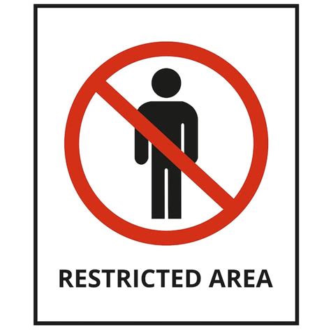premium vector restricted area sign on a white background