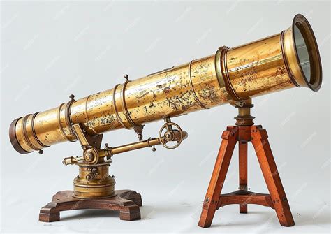 Premium Photo A Telescope With A Wooden Base And A Wooden Base