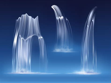 Waterval Cascade Realistische Water Val Streams Set Van Pure Vloeistof