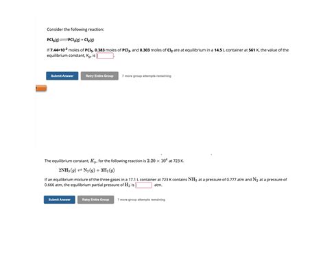 Solved Consider The Following Reaction PCl5 G PCl3 Chegg Com