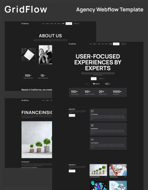 Gridflow Website Page Template For Webflow