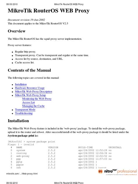 Mikrotik Routeros Web Proxy Download Free Pdf Proxy Server