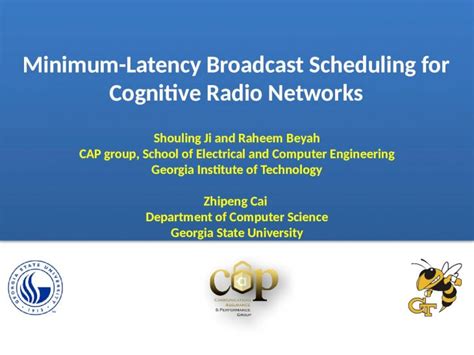 Pptx Minimum Latency Broadcast Scheduling For Cognitive Radio