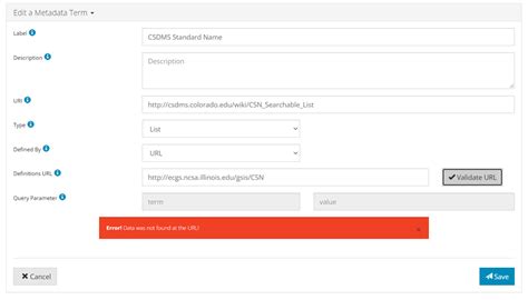 Metadata Custom Url Input List Not Populating · Issue 325 · Clowder