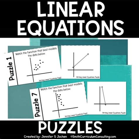 Writing Linear Equations Puzzles A 4c Math Activity Game Problem Solving