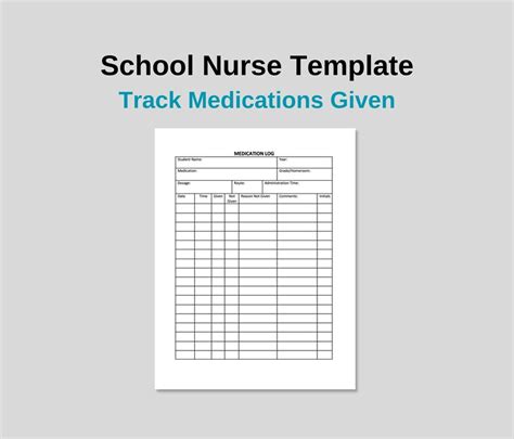 School Nurse Medication Log Template Medication Administration Tracker Printable School Nurse