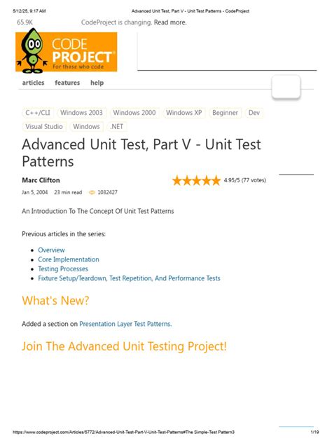 Advanced Unit Test Part V Unit Test Patterns Codeproject Pdf