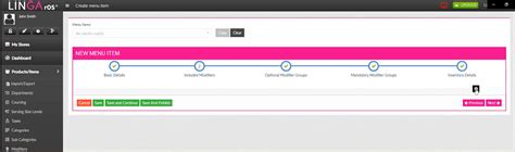 Create A Menu Products Items