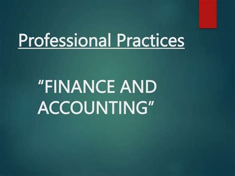Finance And Accounting Pptx
