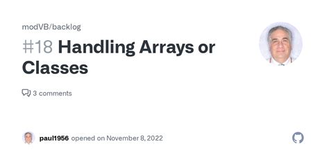Handling Arrays Or Classes · Issue 18 · Modvbbacklog · Github
